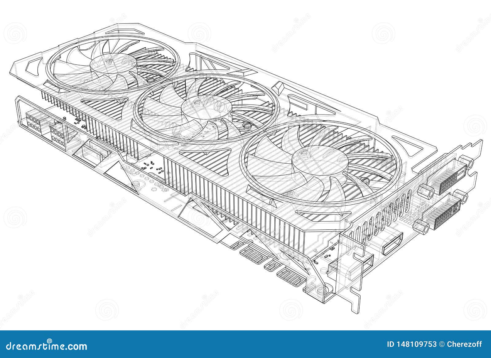Gpu Card Outline. Vector stock vector. Illustration of graphic - 148109753