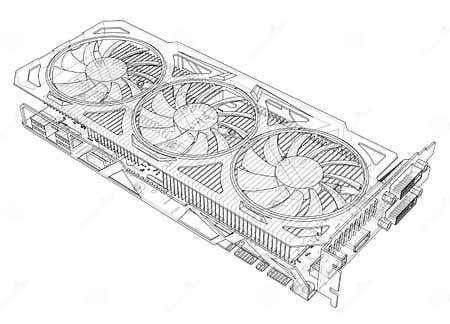 Gpu Card Outline. Vector stock vector. Illustration of board - 148109792