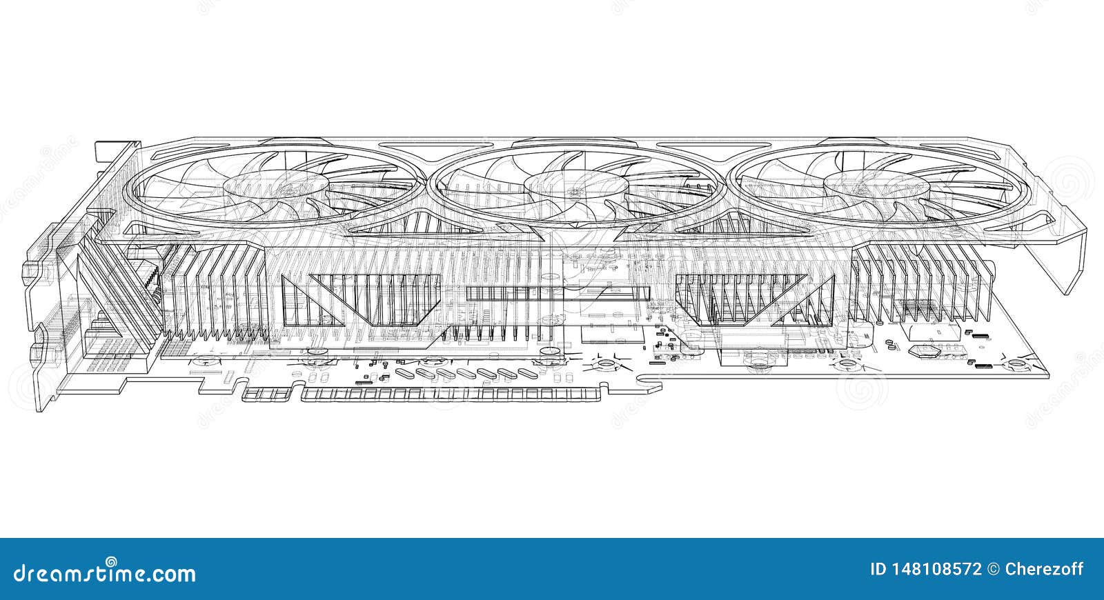 Gpu Card Outline. Vector stock vector. Illustration of digital - 148108572
