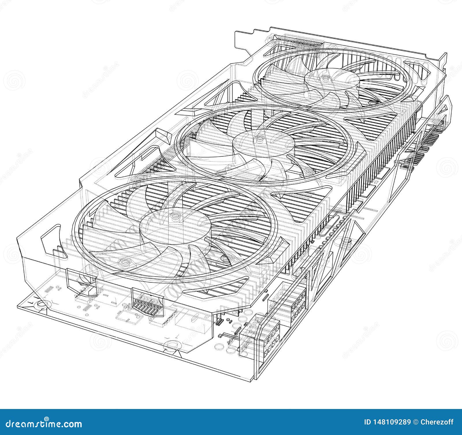 Gpu Card Outline. Vector stock vector. Illustration of chip - 148109289