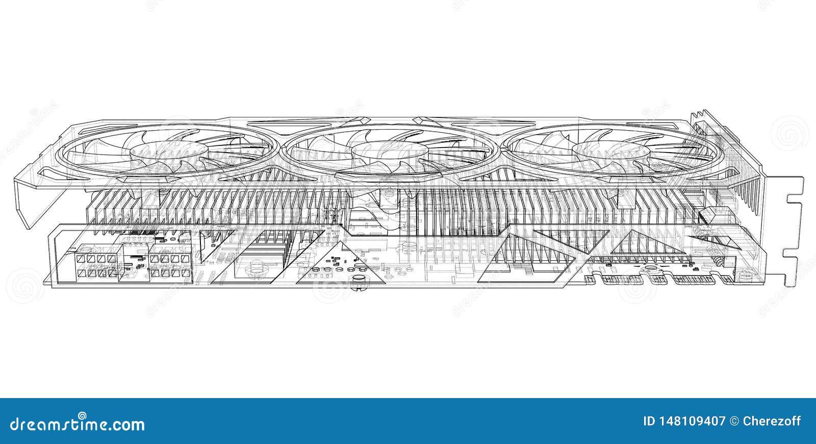 Gpu Card Outline. Vector stock vector. Illustration of machine - 148109407