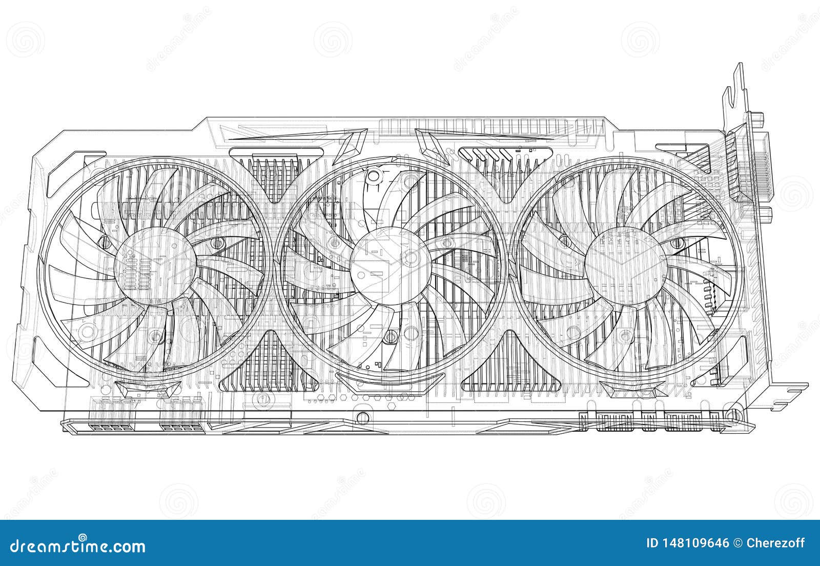 Gpu Card Outline. Vector stock vector. Illustration of chip - 148109646