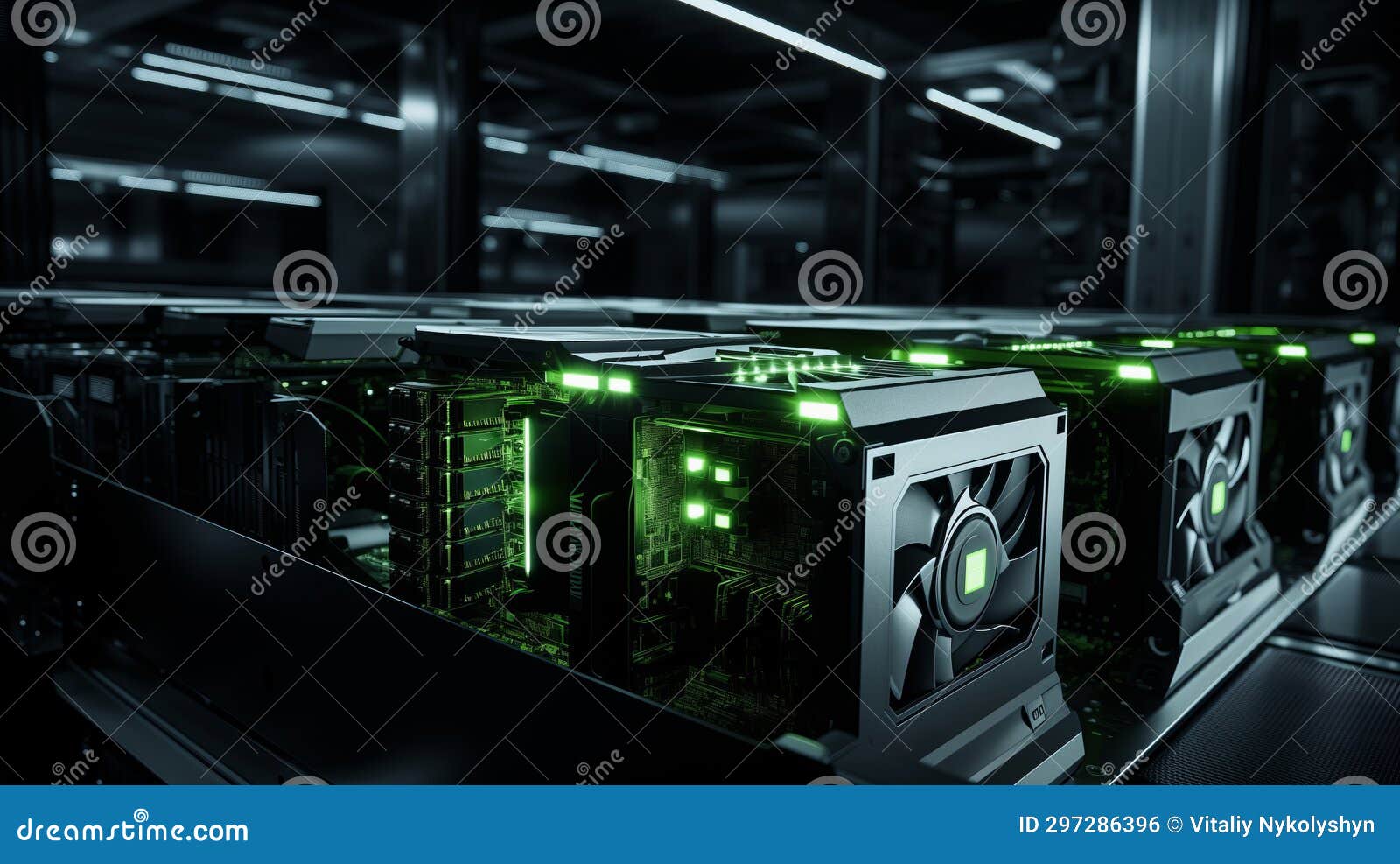 GPU in Data Center stock photo. Image of database, network - 297286396