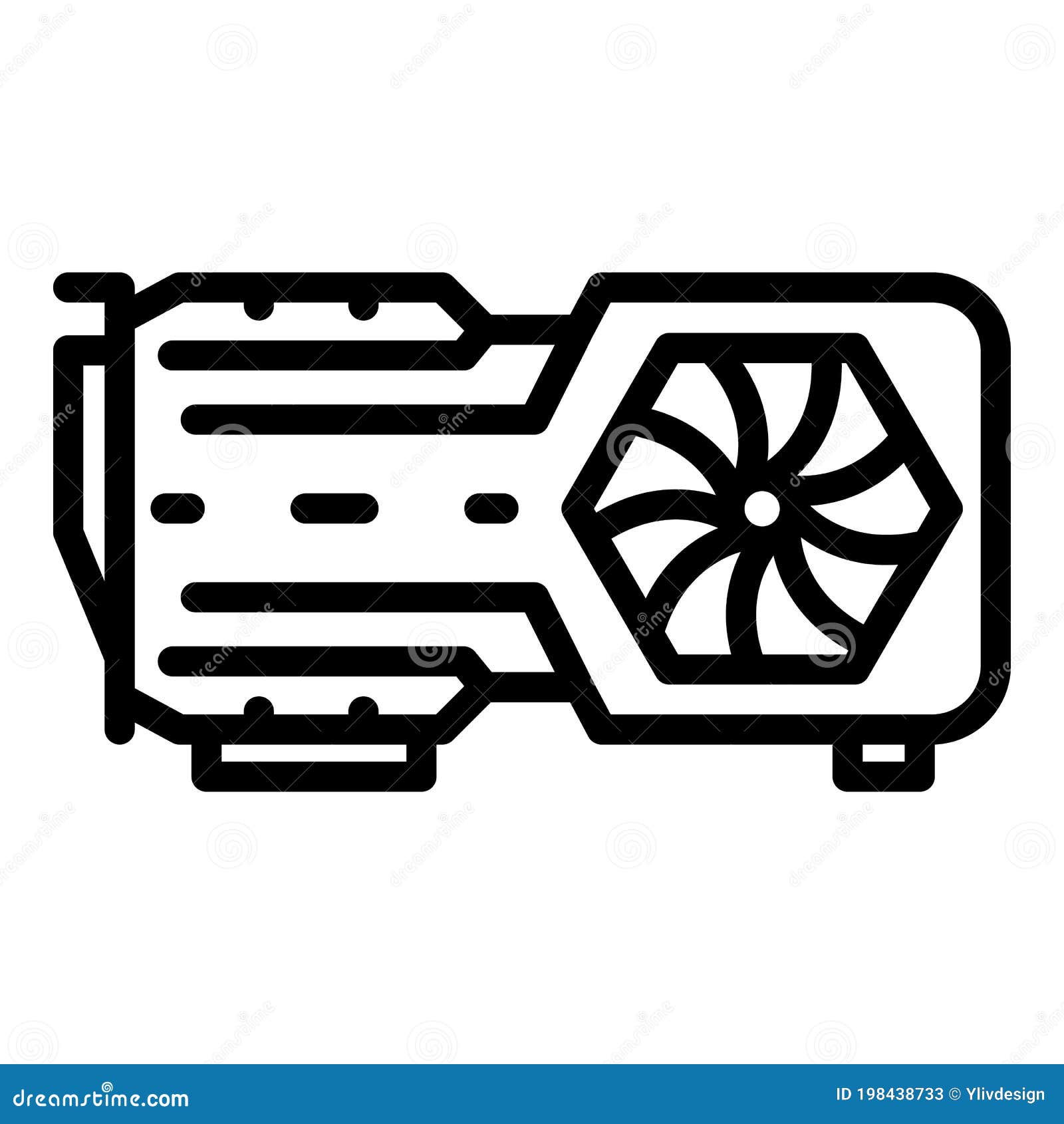 Gpu Display Card Icon, Outline Style Stock Vector - Illustration of ...