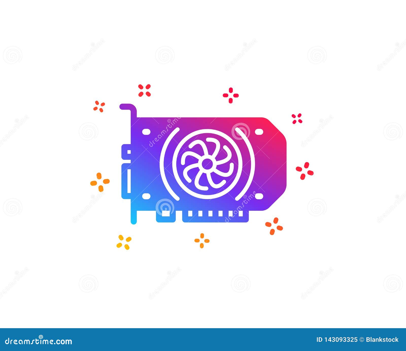 Gpu Graphic Card Icon. Computer Component Hardware Sign. Vector Stock ...