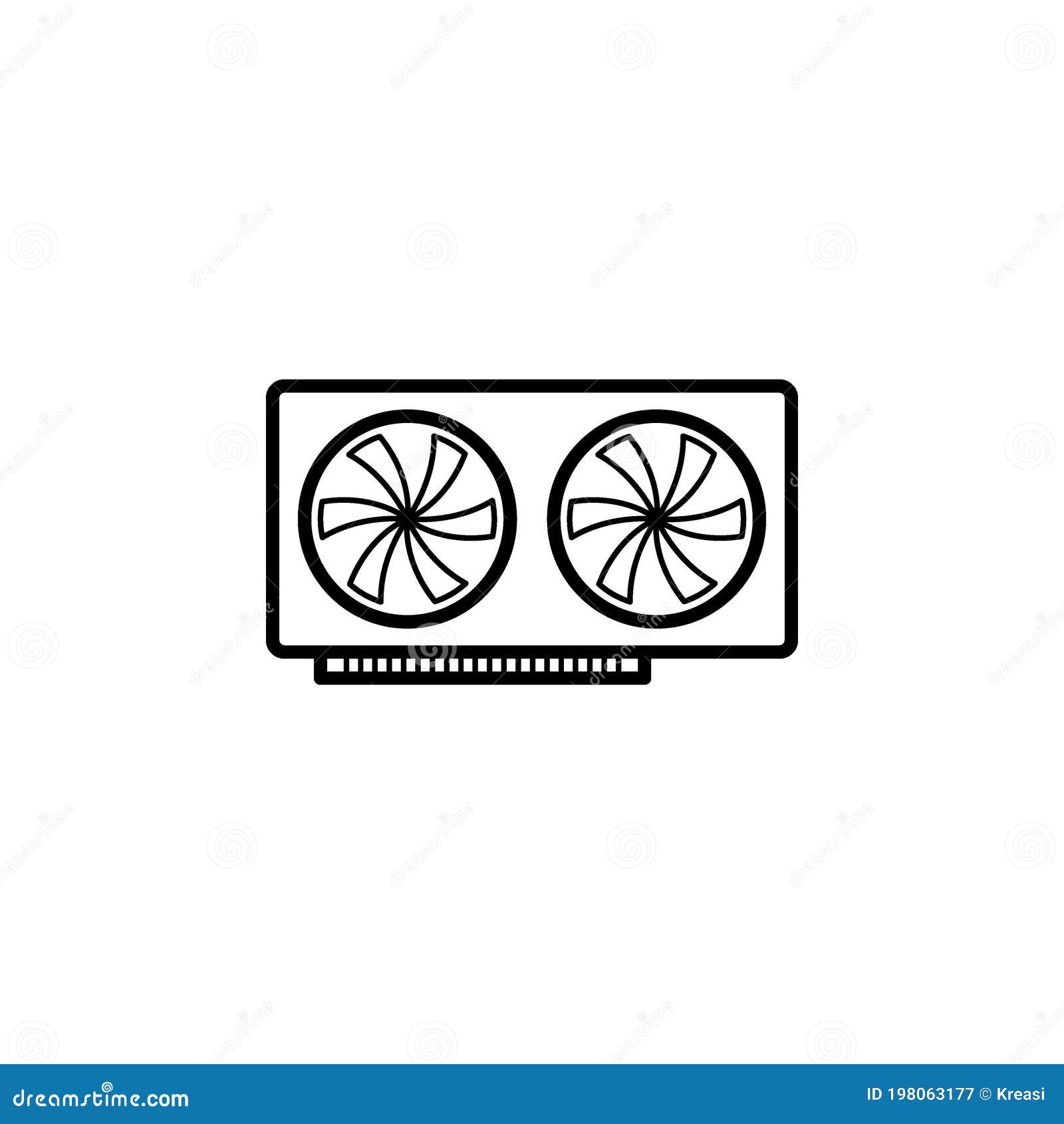 GPU Graphic Card Icon Flat Vector Design Stock Vector - Illustration of ...