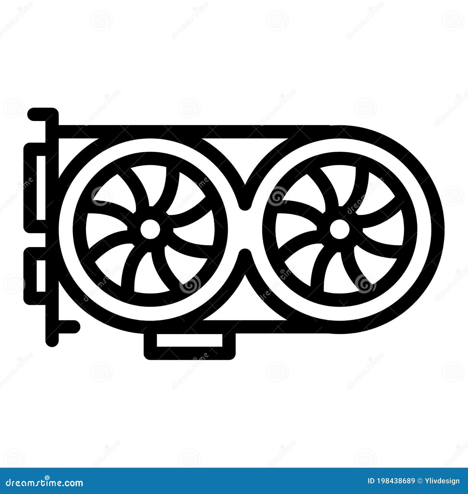 Gpu Graphic Card Icon, Outline Style Stock Vector - Illustration of ...