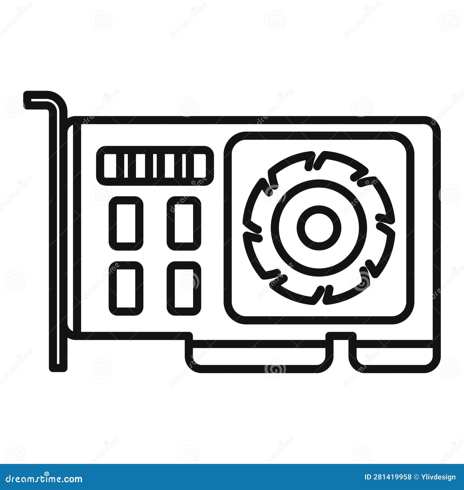 GPU Graphic Card Icon Outline Vector. Computer Pc Stock Vector ...