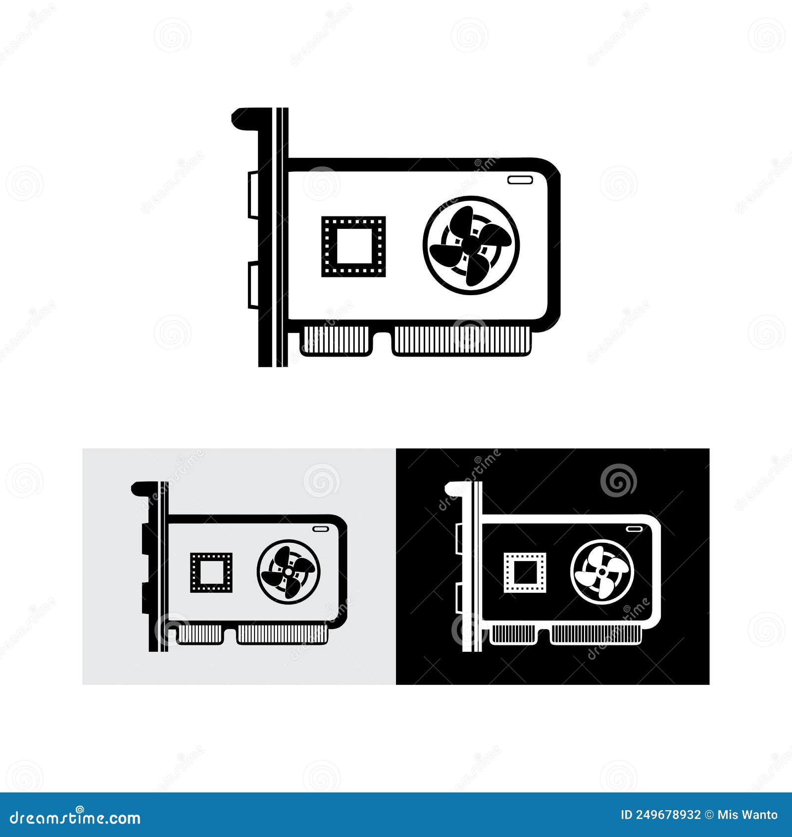 GPU Graphic Card Icon Vector Stock Illustration - Illustration of ...