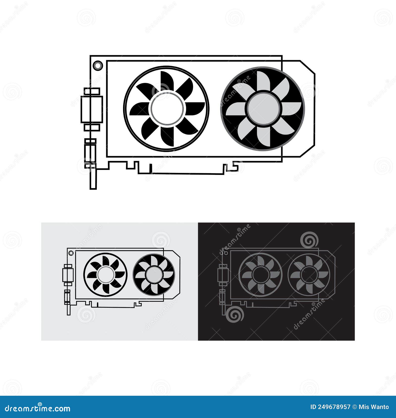 GPU Graphic Card Icon Vector Stock Illustration - Illustration of ...