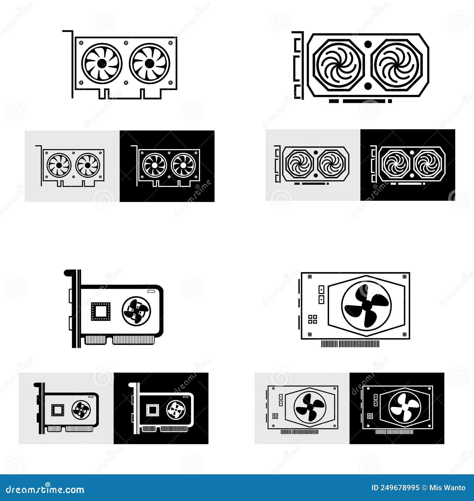 GPU Graphic Card Icon Vector Stock Illustration - Illustration of logo ...