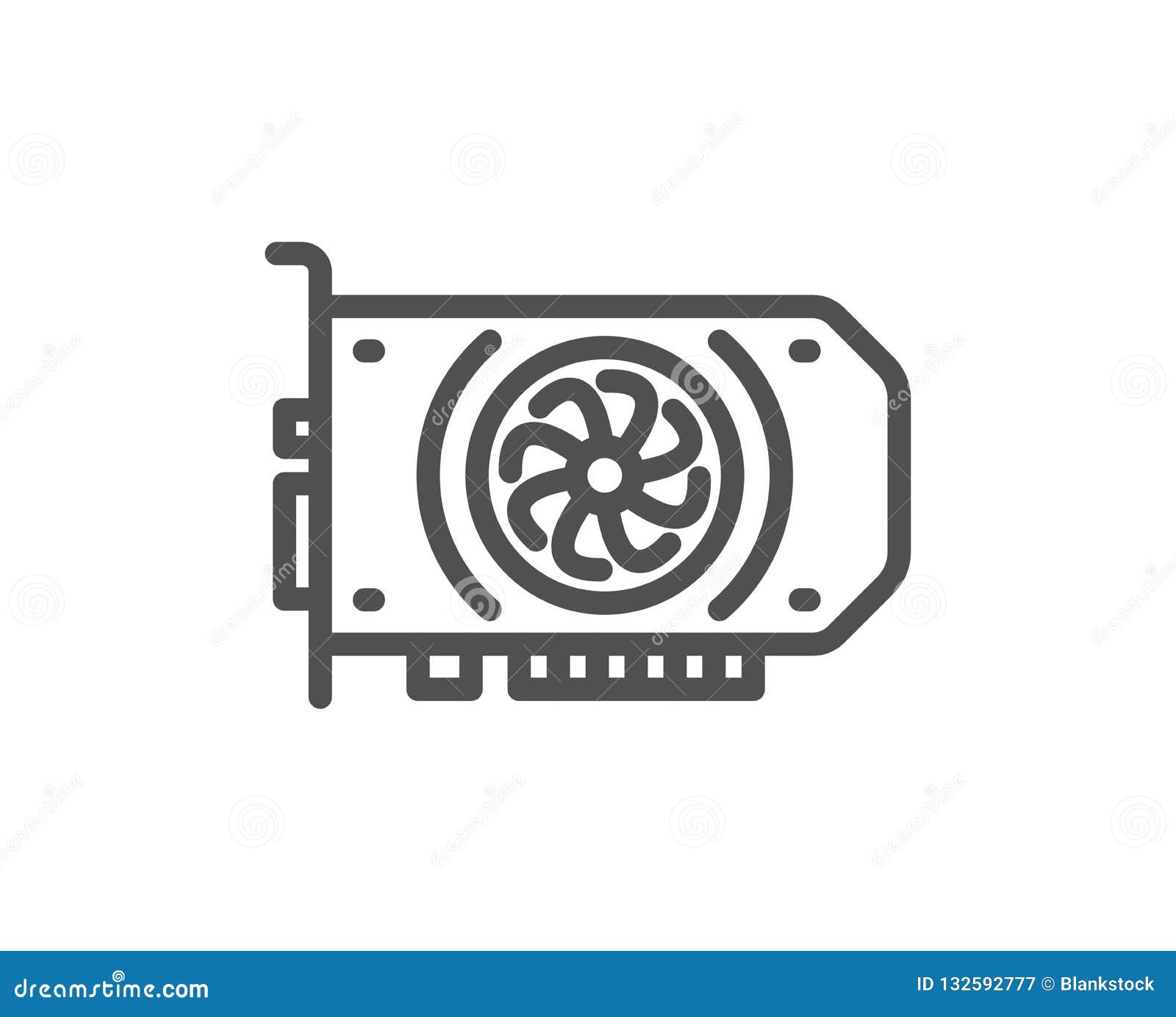 Gpu Graphic Card Line Icon. Computer Component Hardware Sign. Vector ...
