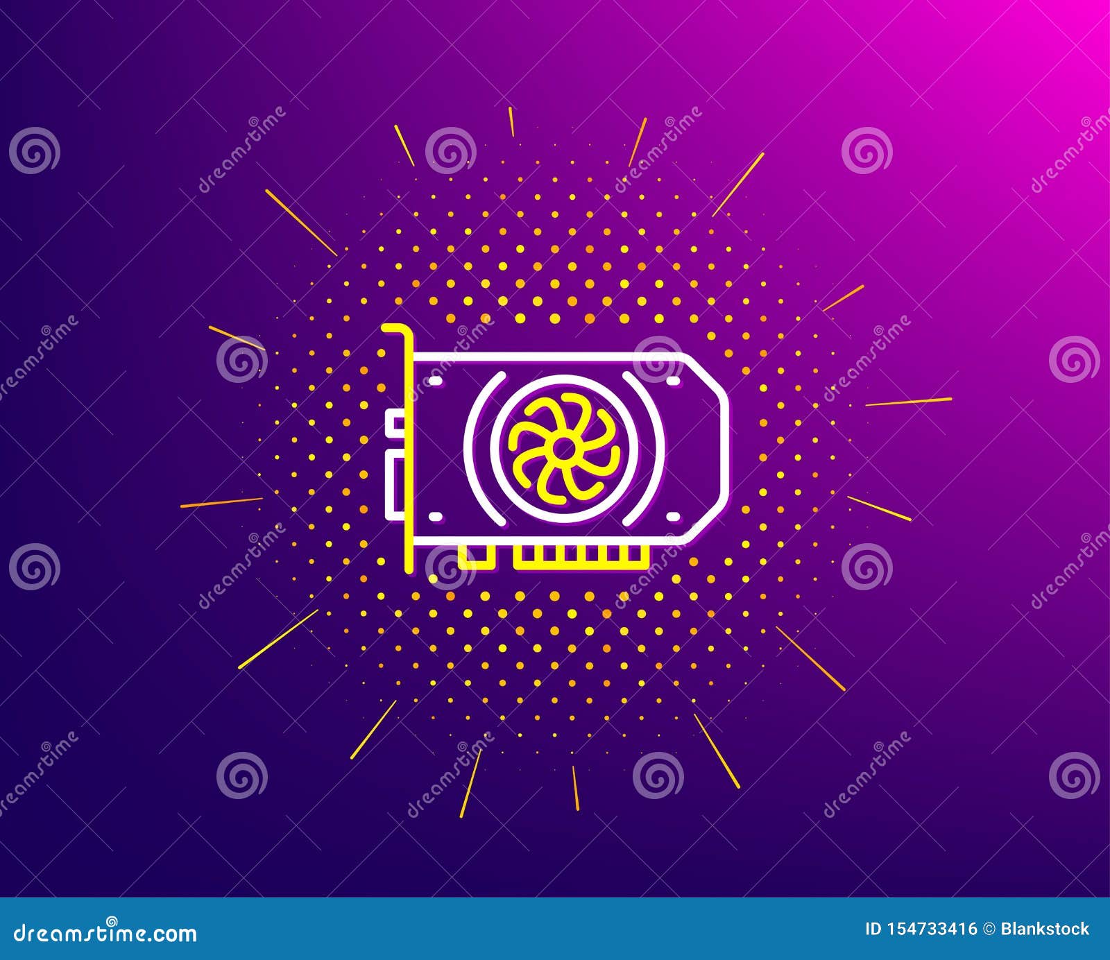 Gpu Graphic Card Line Icon. Computer Component Hardware Sign. Vector ...