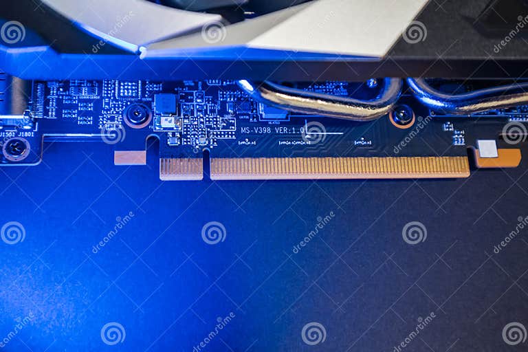 Gpu Graphics Card Close-up, PC Hardware Details Stock Photo - Image of ...