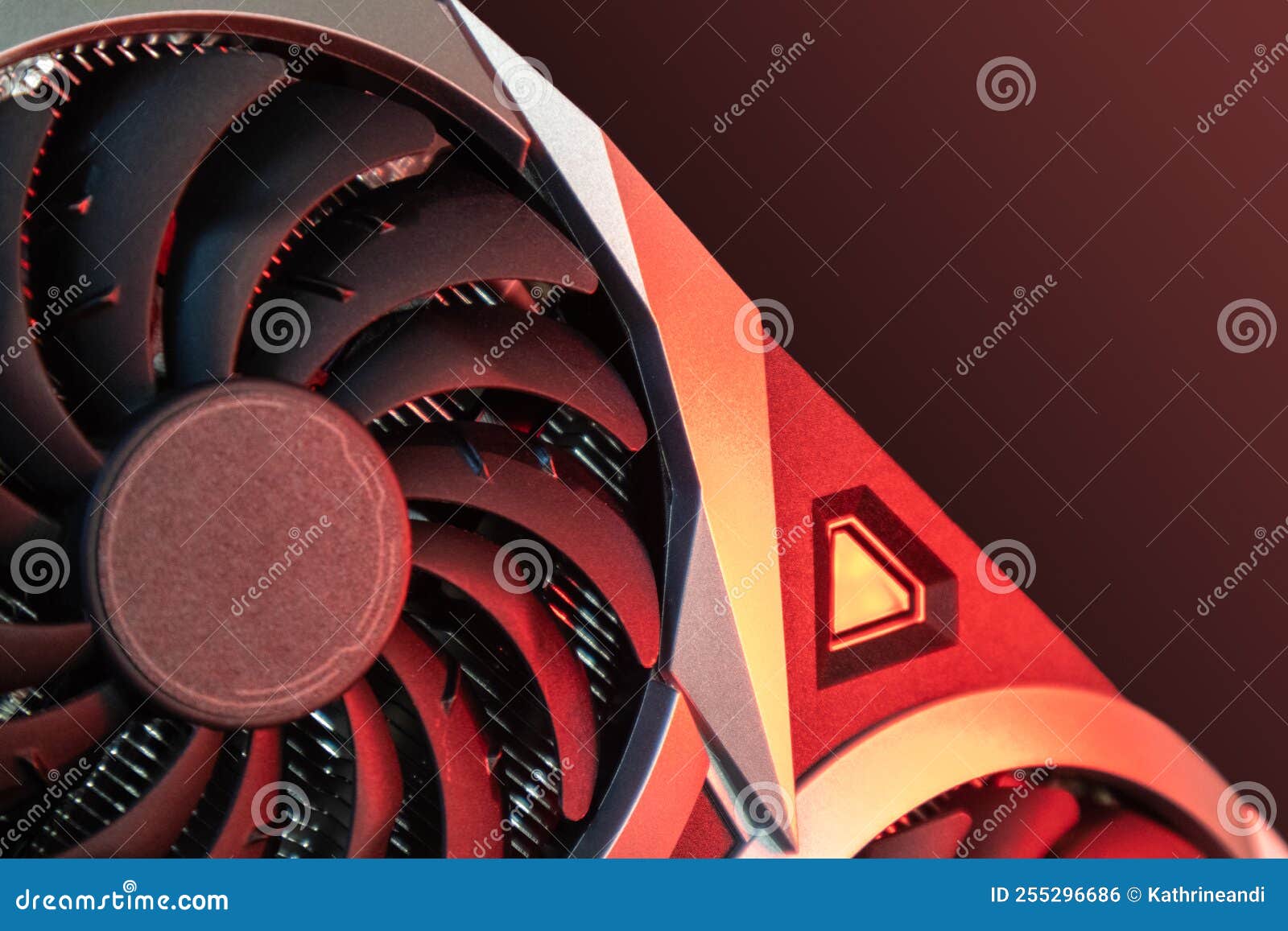 Gpu Graphics Card Cooler Close-up in Red Light Stock Photo - Image of ...