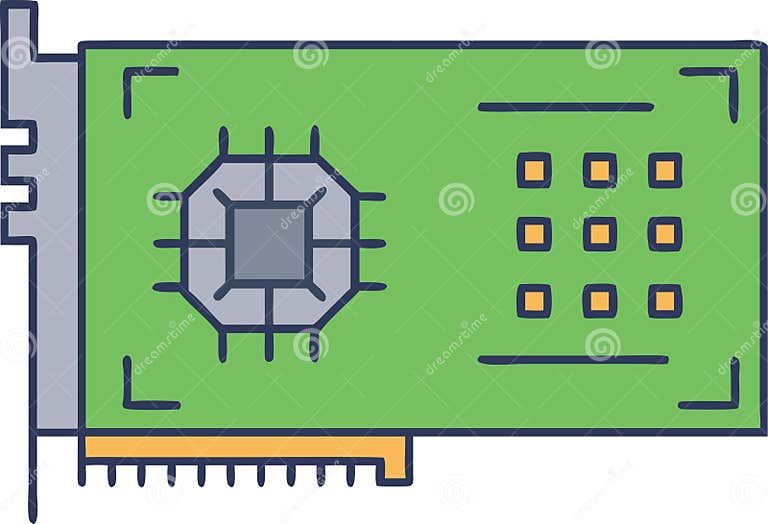 GPU Graphics Card Illustration – Computer Hardware & Gaming Technology ...