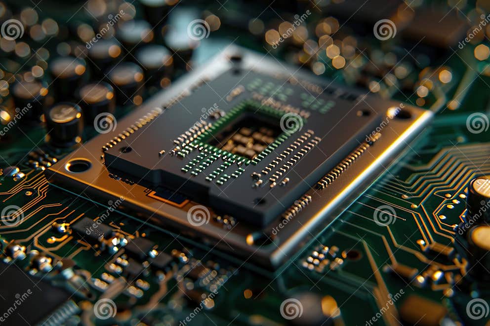 GPU (Graphics Processing Unit) Chip with Intricate Circuitry on a ...