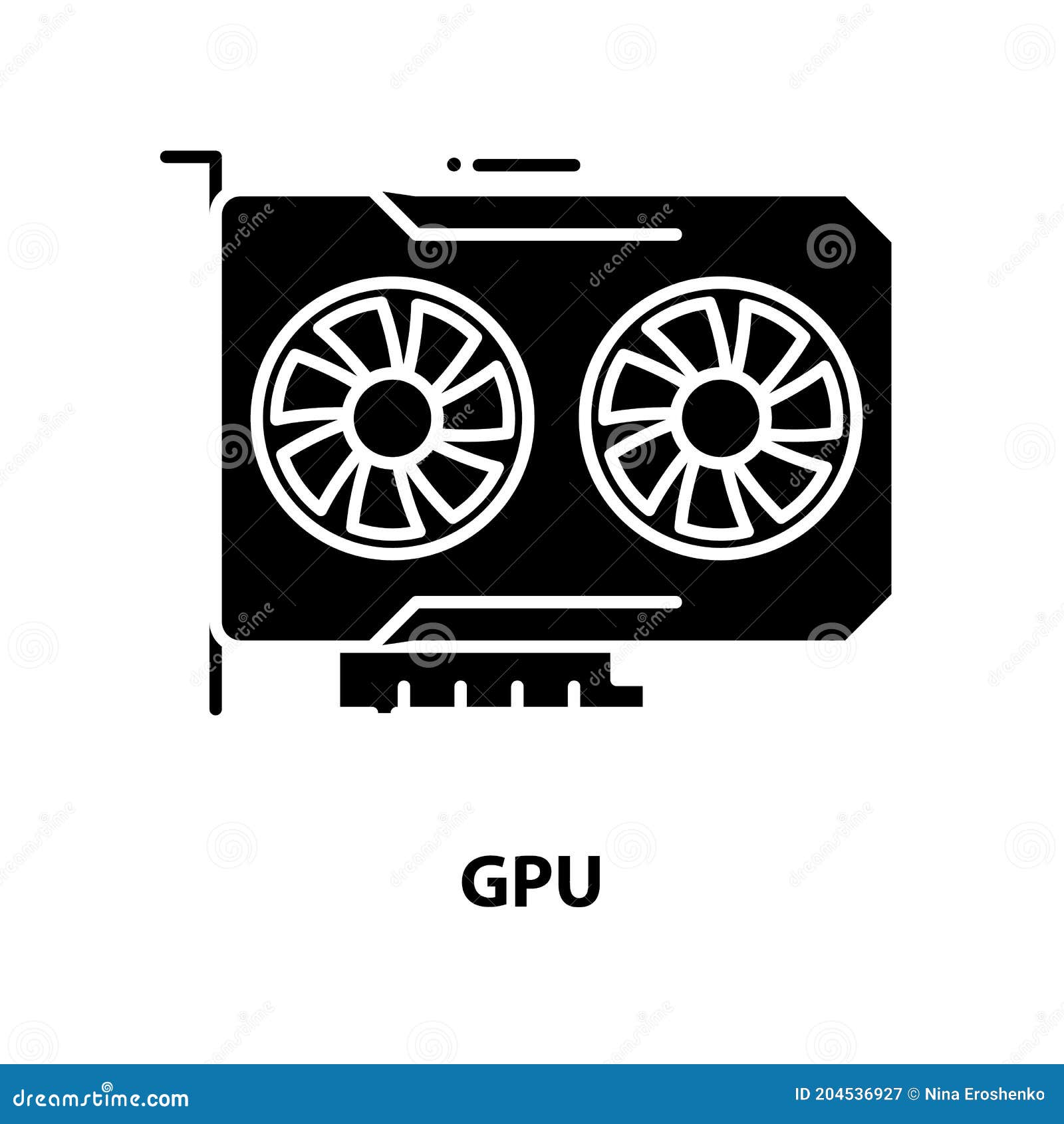 Gpu Icon, Black Vector Sign with Editable Strokes, Concept Illustration ...