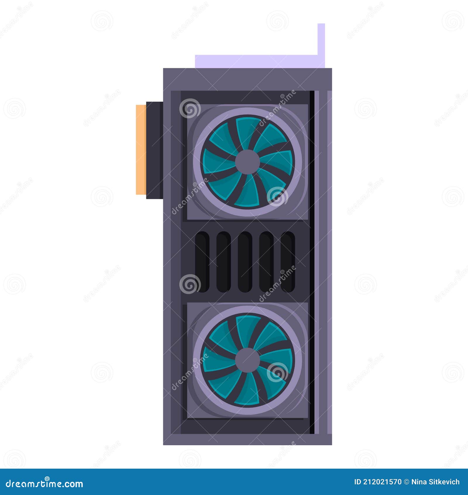 Gpu icon, cartoon style stock vector. Illustration of processing ...