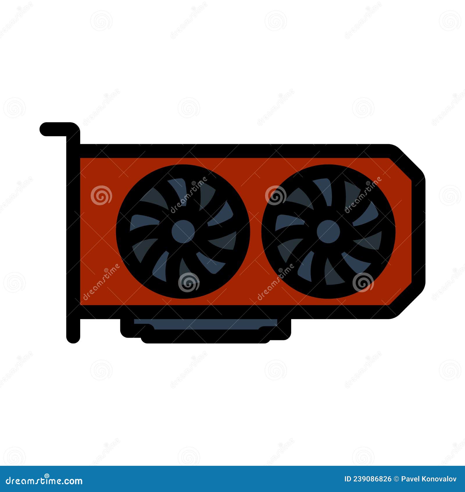 GPU Icon stock vector. Illustration of card, lineart - 239086826