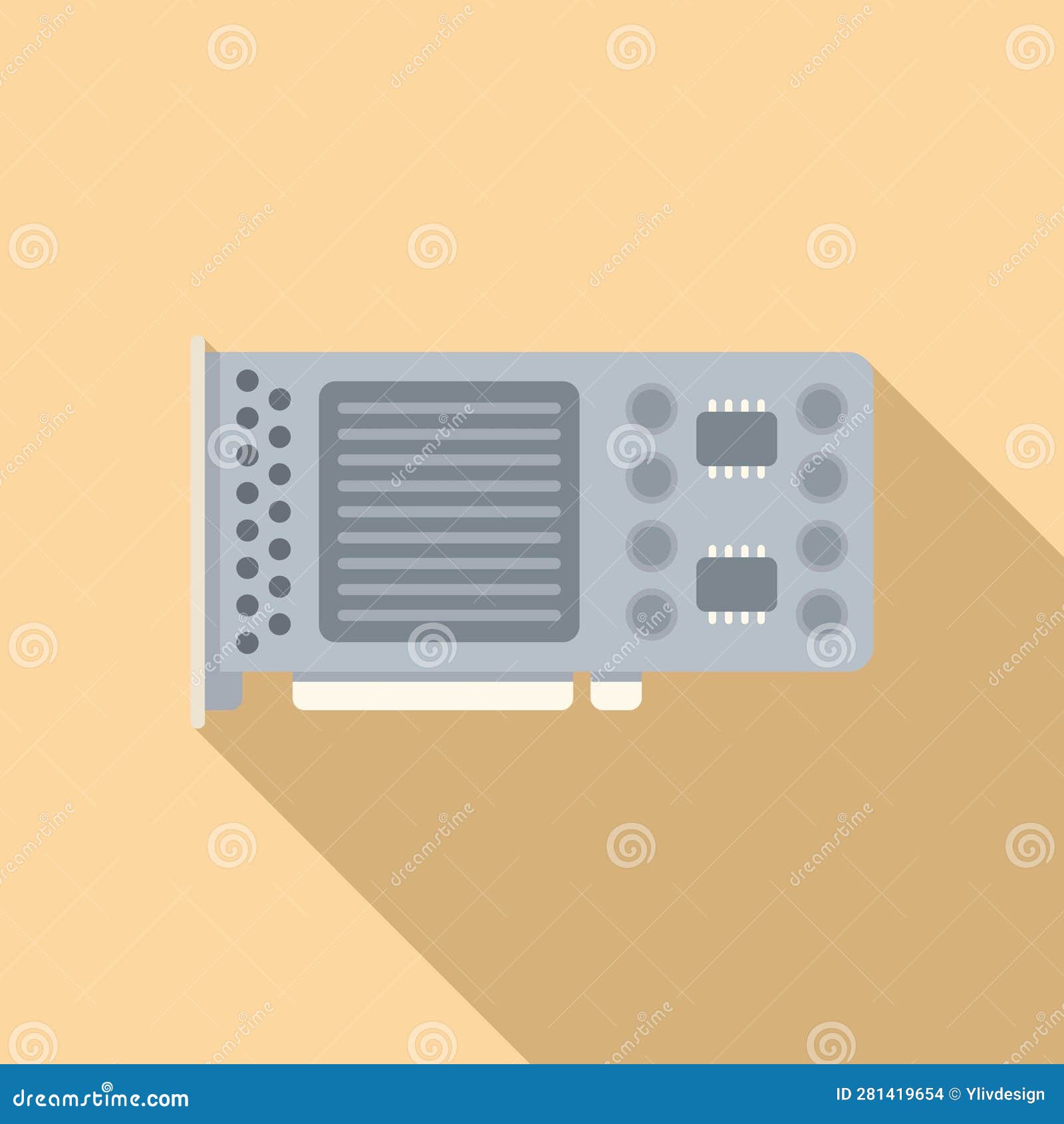 Gpu Icon Flat Vector. Computer Card Stock Vector - Illustration of processor, webcam: 281419654