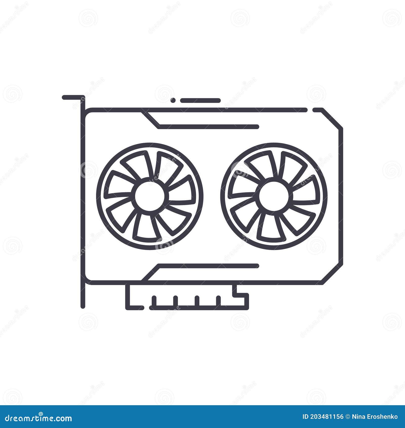 Gpu Icon, Linear Isolated Illustration, Thin Line Vector, Web Design ...