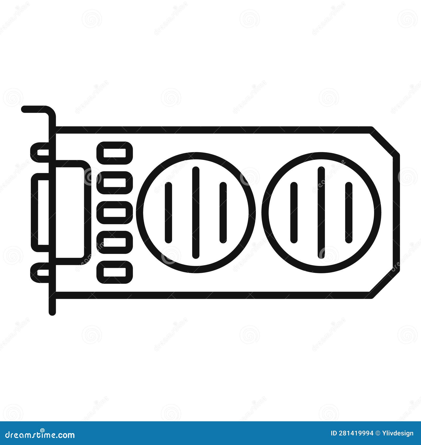 Gpu Icon Outline Vector. Computer Card Stock Vector - Illustration of ...