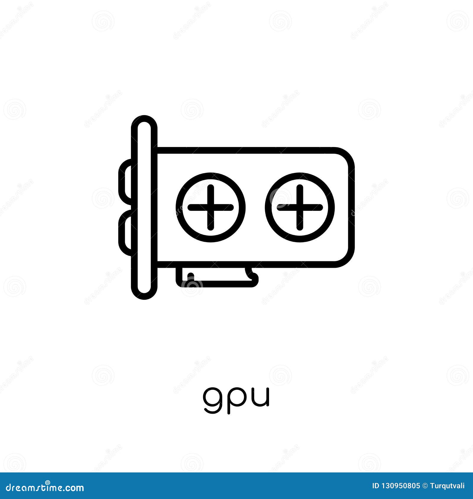 Gpu Icon. Trendy Modern Flat Linear Vector Gpu Icon on White Background ...