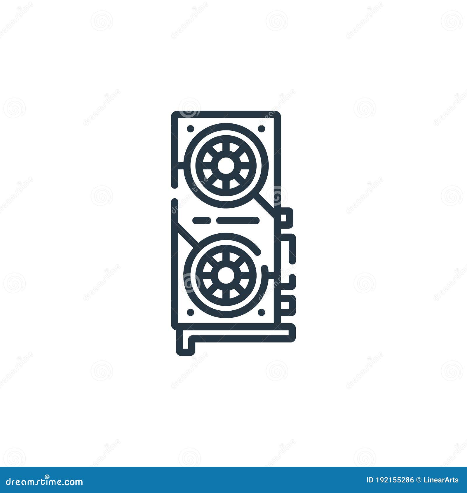 Gpu Icon Vector from Hardware Concept. Thin Line Illustration of Gpu ...