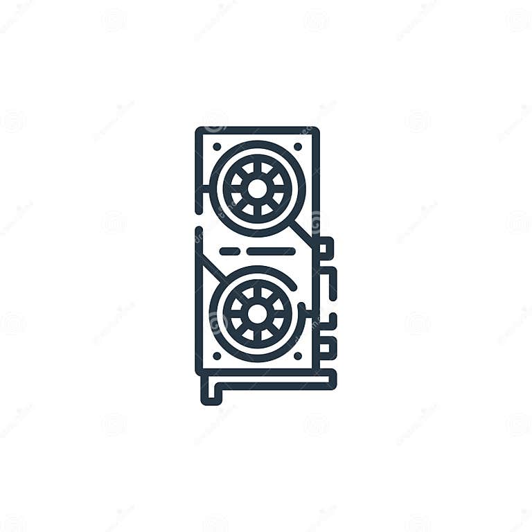 Gpu Icon Vector from Hardware Concept. Thin Line Illustration of Gpu ...
