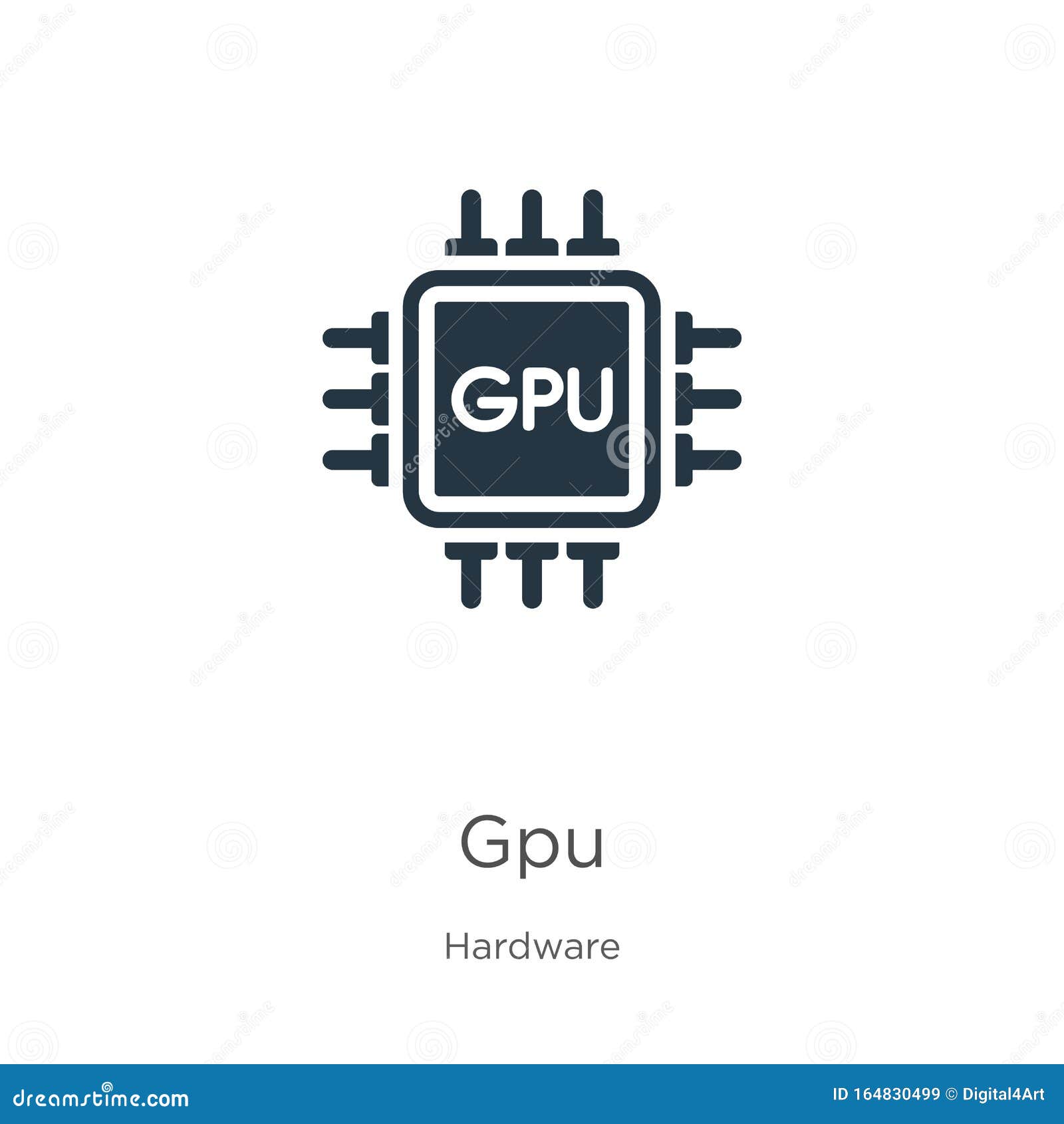 Gpu Icon Vector. Trendy Flat Gpu Icon from Hardware Collection Isolated ...