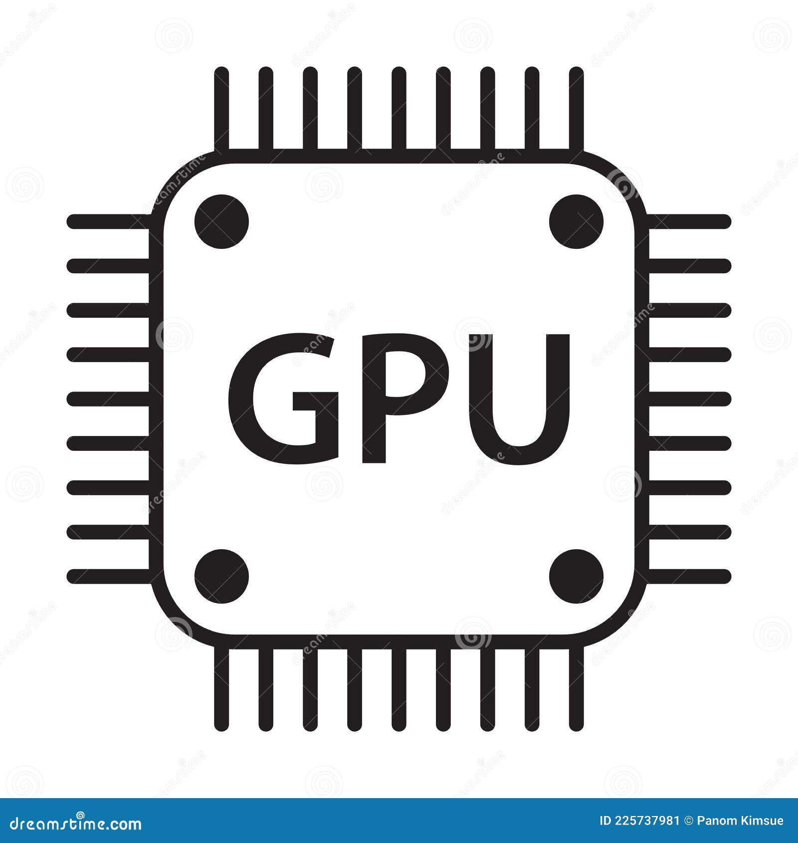 GPU Icon Vector for Your Web Site Design, Logo, App, UI. Illustration ...