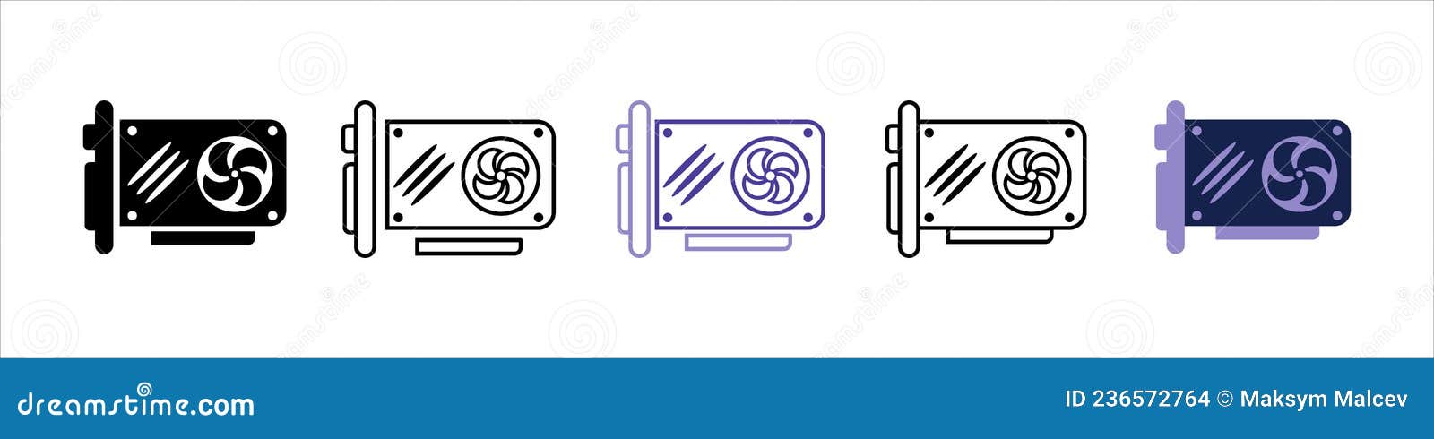 GPU Icons Set. Can Be Used for Web, Mobile or Ui. Modern Vector ...