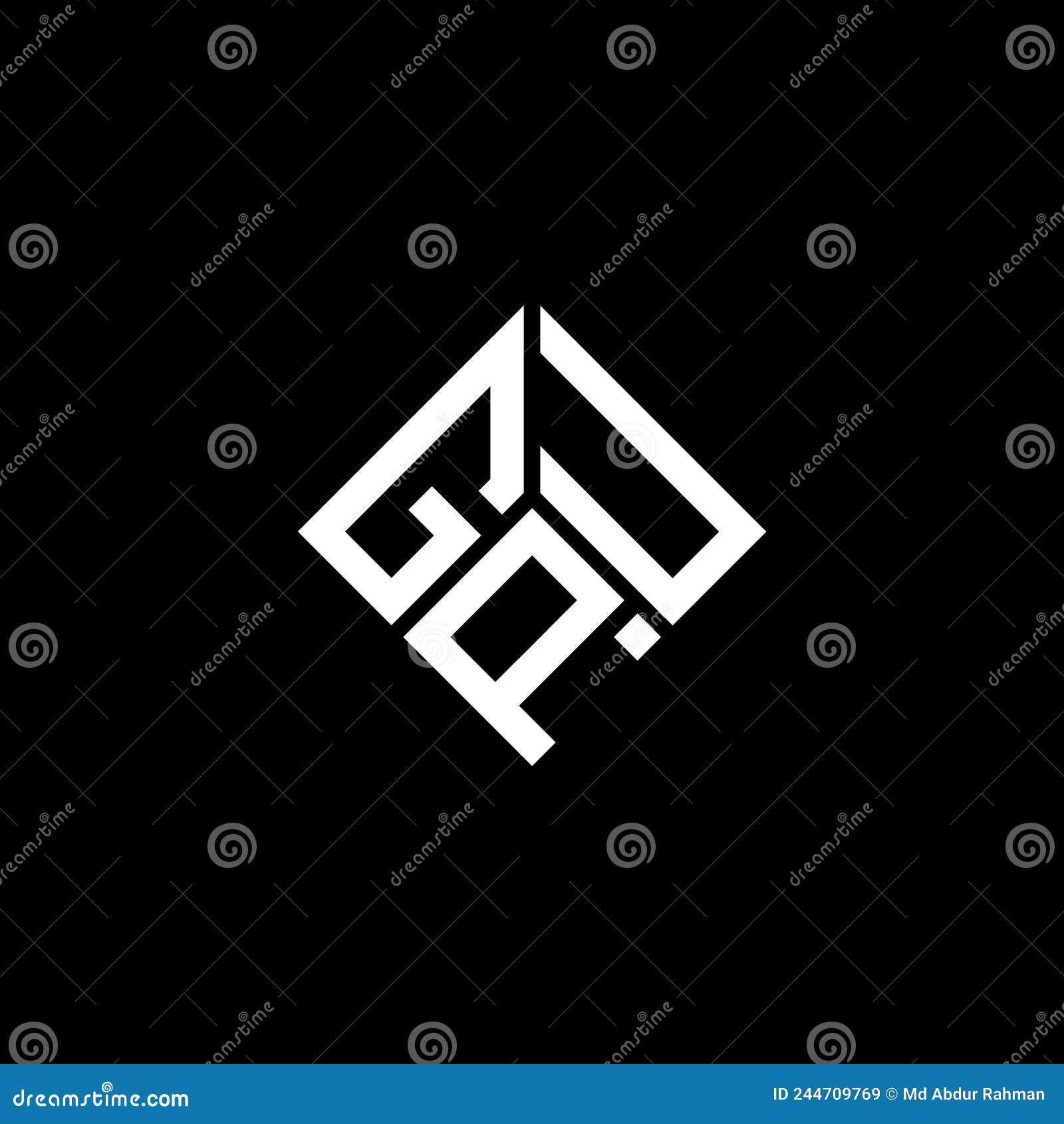 GPU Letter Logo Design on Black Background. GPU Creative Initials ...