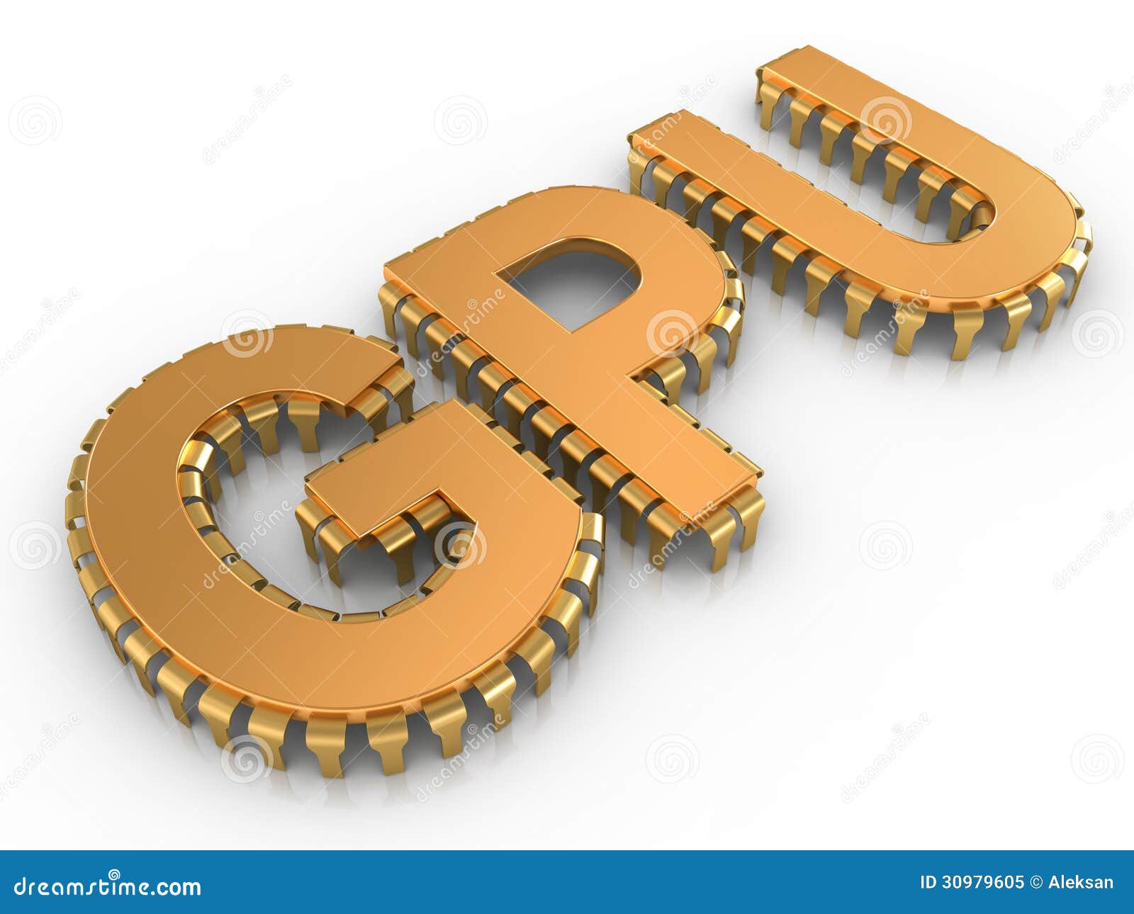 GPU Letters Like Computer Chips Stock Illustration - Illustration of ...
