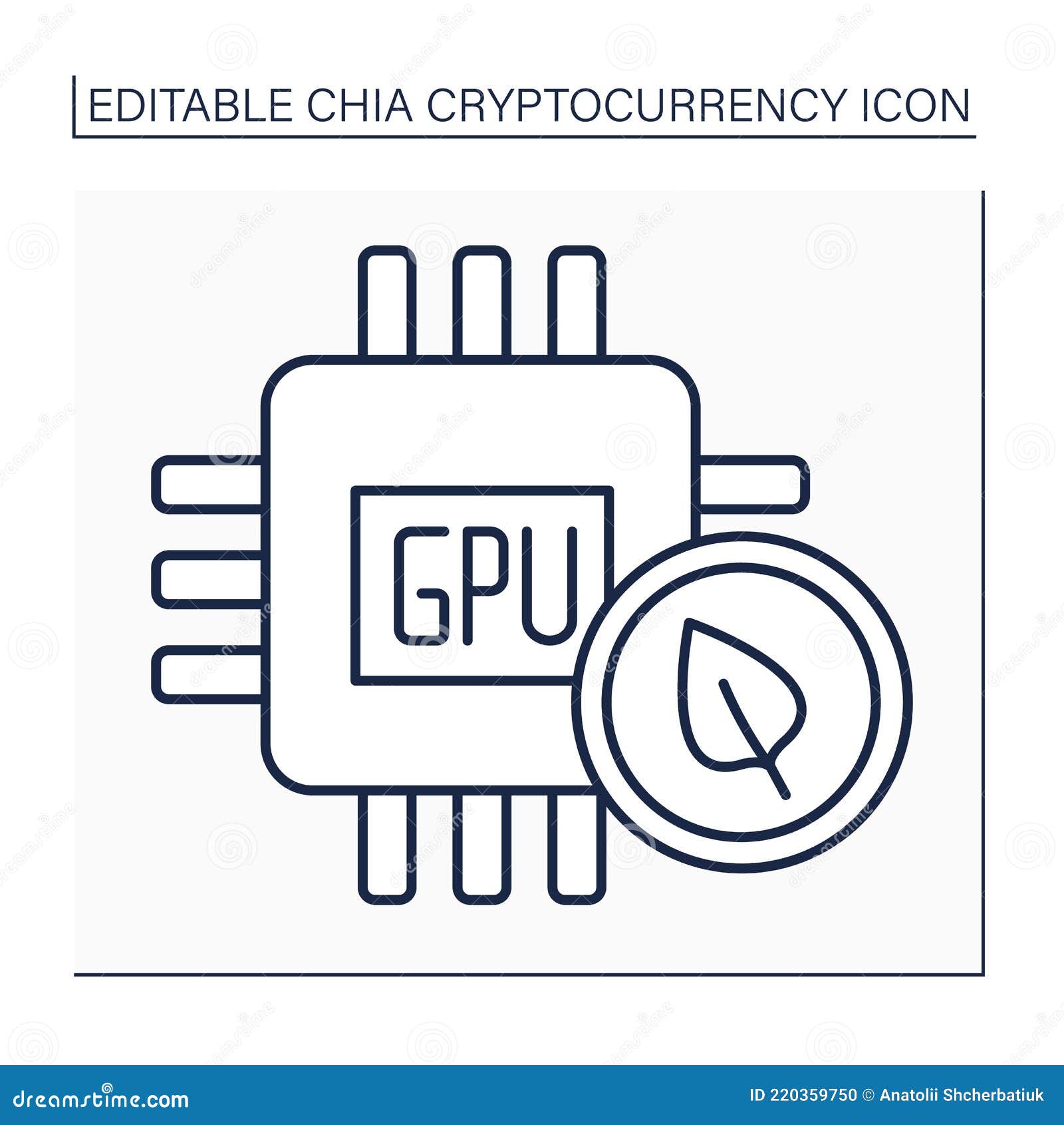 GPU line icon stock vector. Illustration of digitalization - 220359750