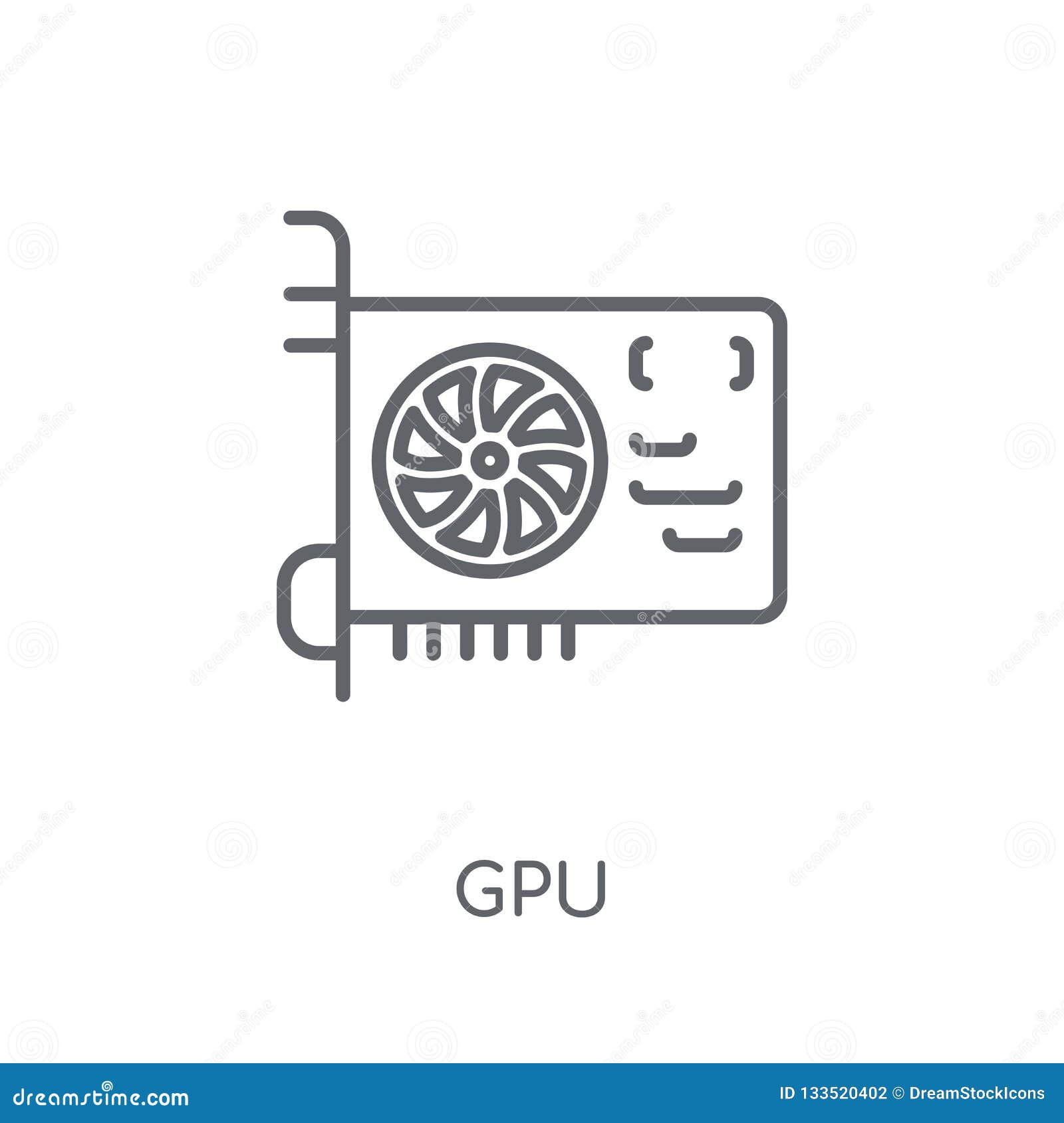 Gpu Linear Icon. Modern Outline Gpu Logo Concept on White Backgr Stock ...