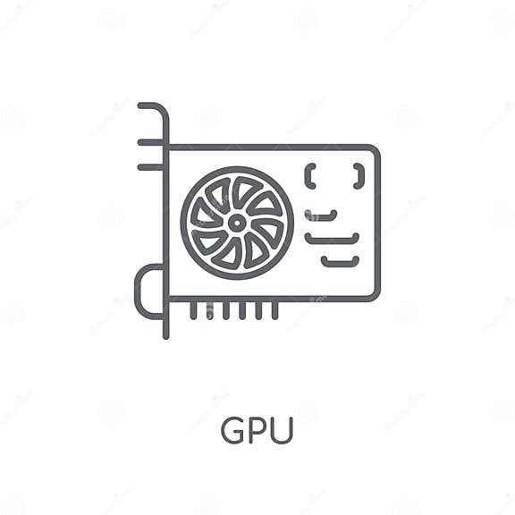 Gpu Linear Icon. Modern Outline Gpu Logo Concept on White Backgr Stock ...