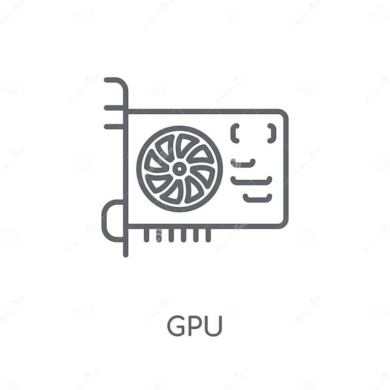 Gpu Linear Icon. Modern Outline Gpu Logo Concept on White Backgr Stock ...