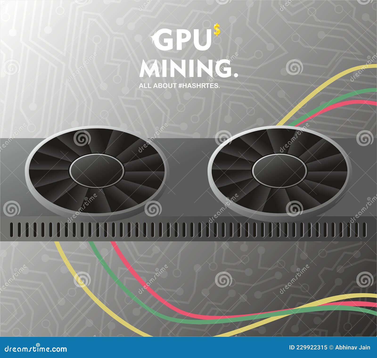 GPU Mining Poster. Cryptocurrency Mining with Gpu Vector Illustration ...
