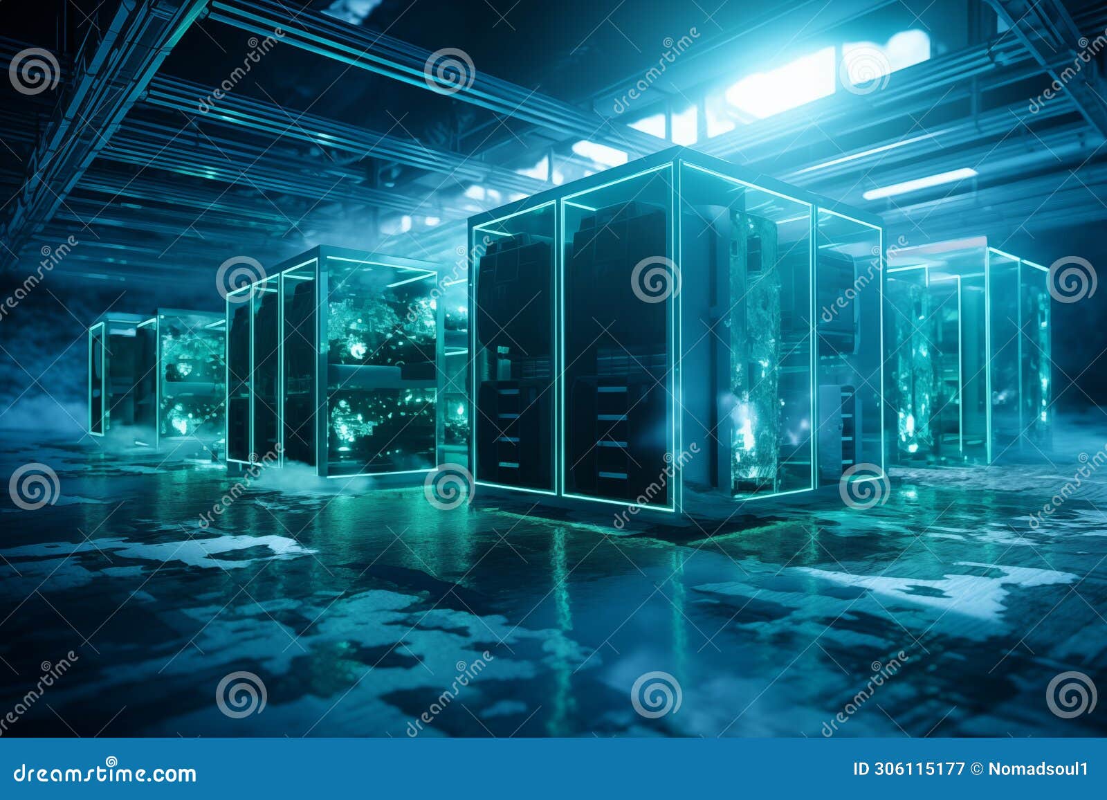 GPU Mining Rigs in Industrial Setting. Generative AI Stock Image ...