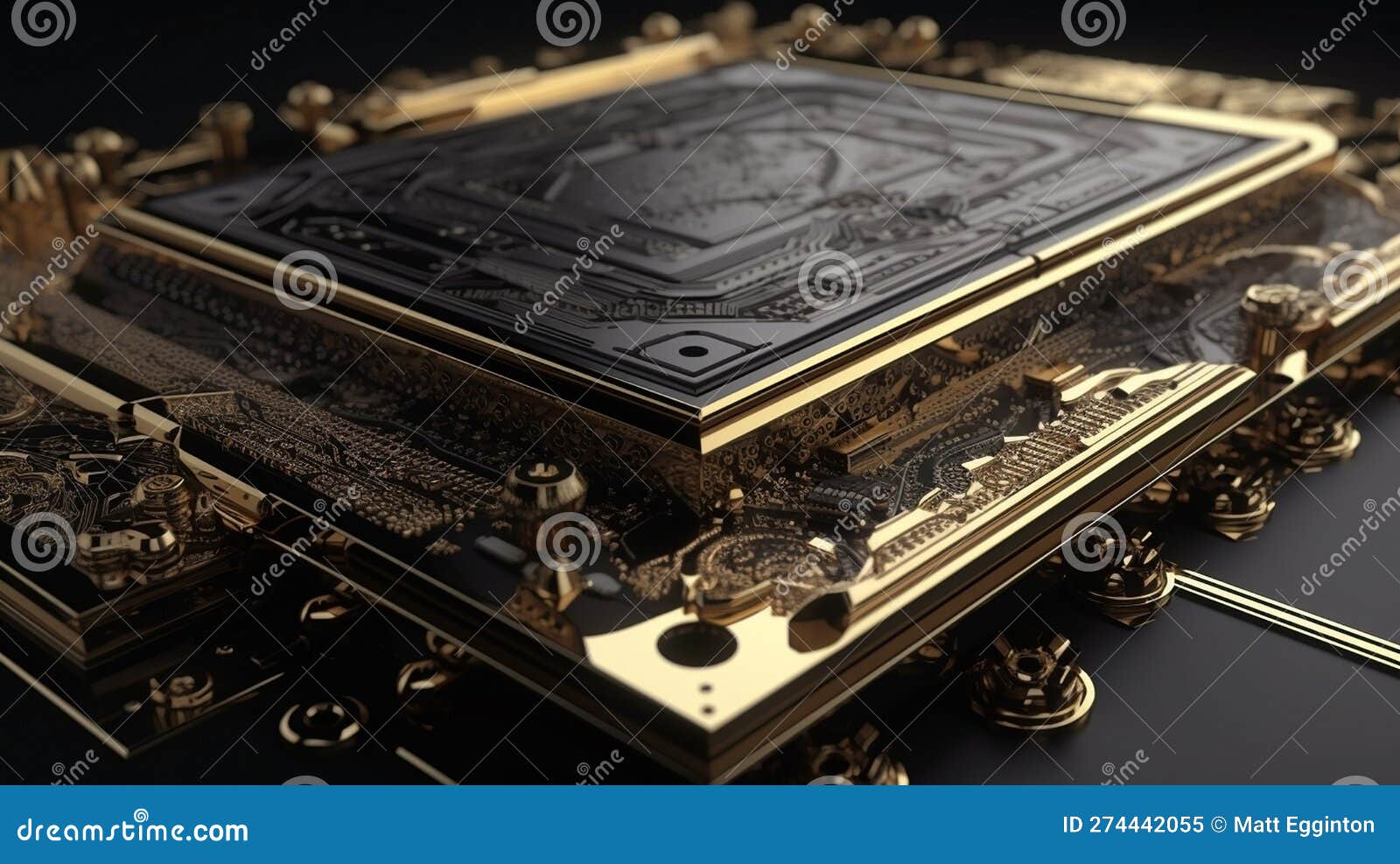 GPU render stock illustration. Illustration of gold - 274442055