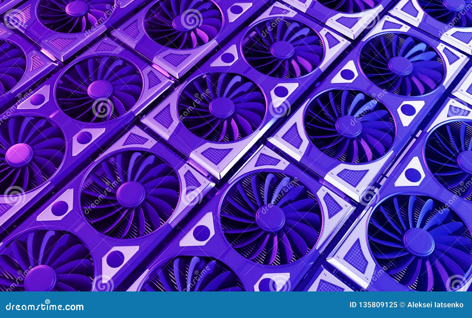 Gpu Video Card 3d Illustration Technology Backdrop Stock Illustration ...