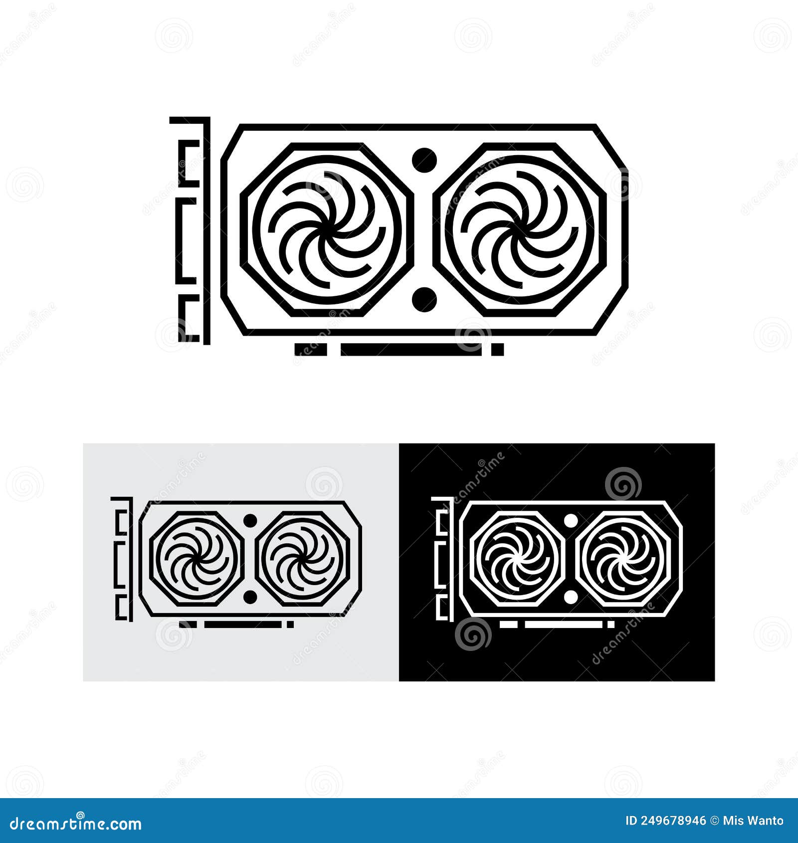 GPU Graphic Card Icon Vector Stock Illustration - Illustration of ...