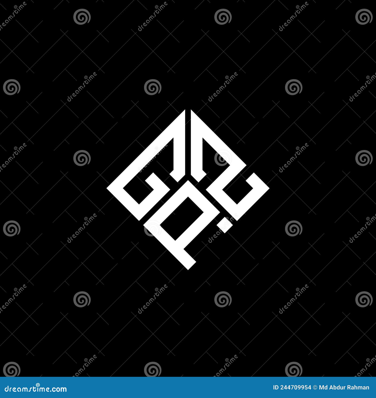 GPZ Letter Logo Design on Black Background. GPZ Creative Initials ...