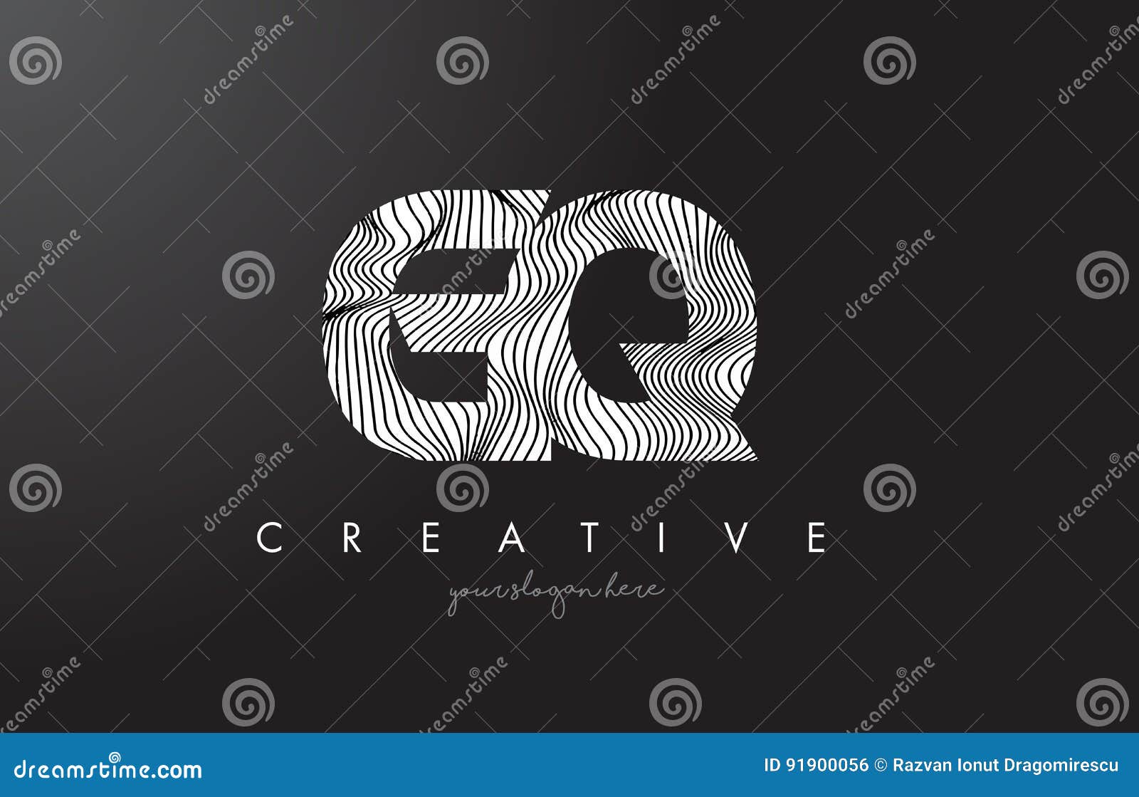 GQ G Q Letter Logo with Zebra Lines Texture Design Vector. Stock Vector ...