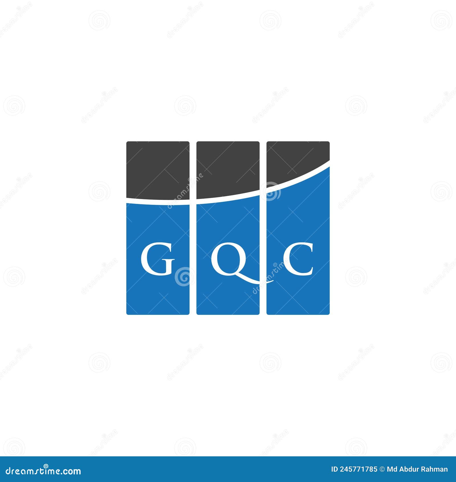 GQC Letter Logo Design on WHITE Background. GQC Creative Initials ...