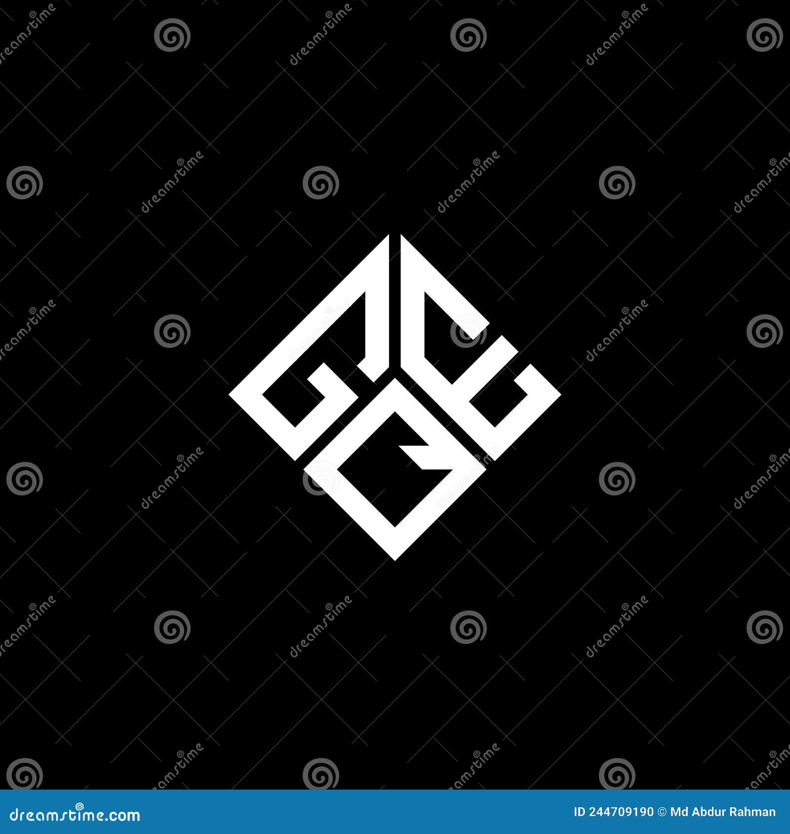 GQE Letter Logo Design on Black Background. GQE Creative Initials ...