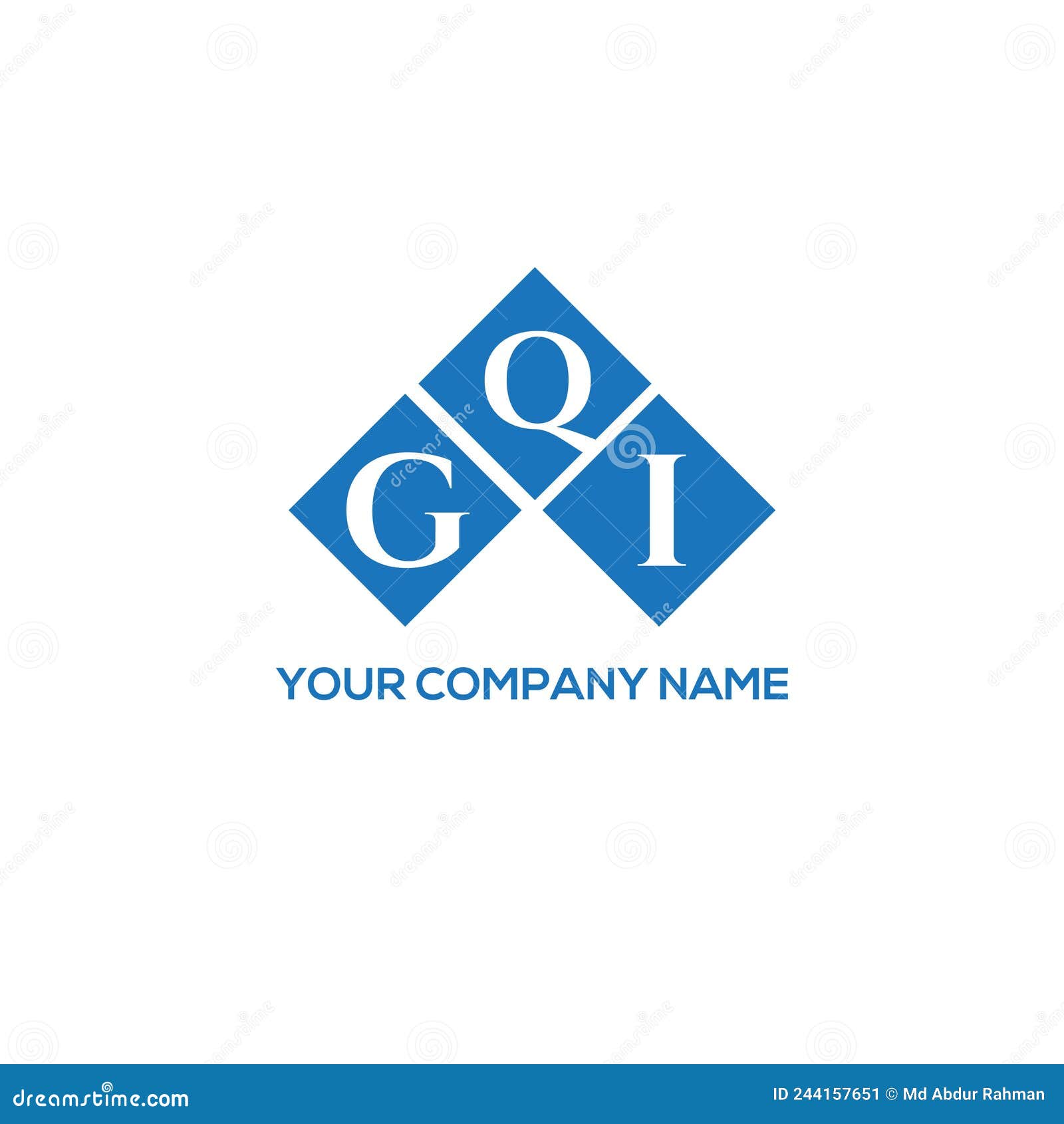 GQI Letter Logo Design on White Background. GQI Creative Initials ...