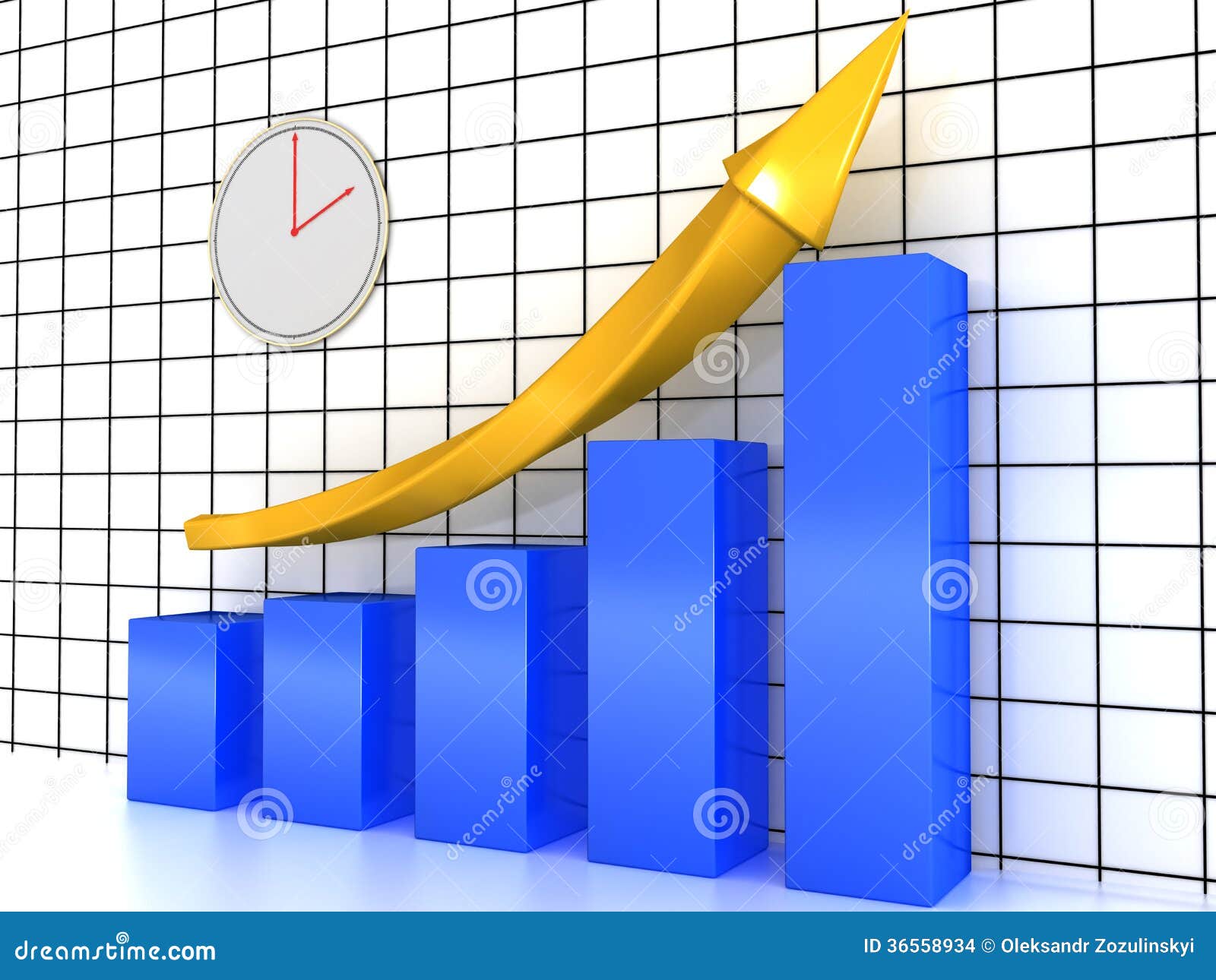 Gráfico Azul Con Un Reloj ?3 Stock de ilustración - Ilustración de ...